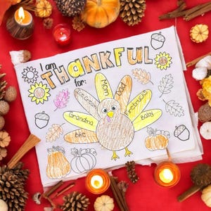 Fall Thanksgiving Coloring Placemats for Kids/coloring Thanksgiving ...