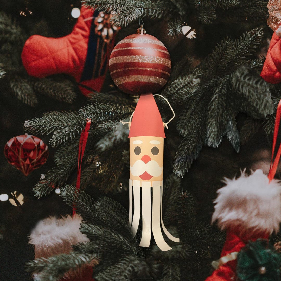 Santa Windsock/christmas Santa/preschool Santa Craft/toddler Santa ...