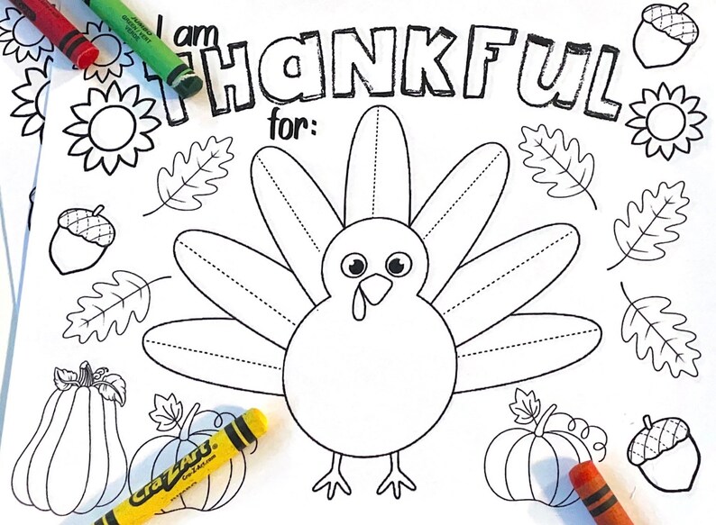 Fall Thanksgiving Coloring Placemats for Kids/coloring Thanksgiving ...
