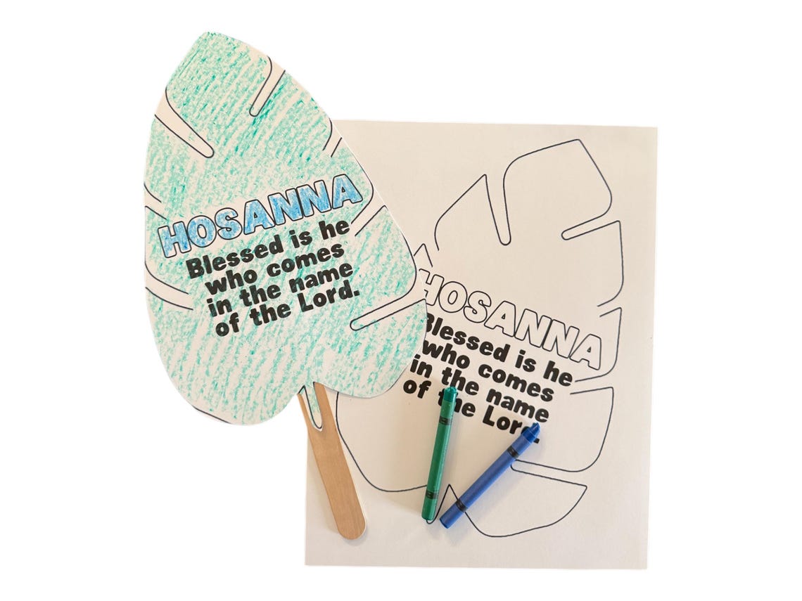 Palm Sunday Kid Coloring Craft/printable Palm Sunday Craft/holy Week ...