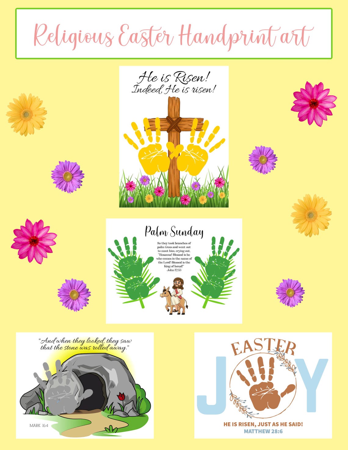 Easter Religious Handprint Craft/christian Handprint Art/easter ...
