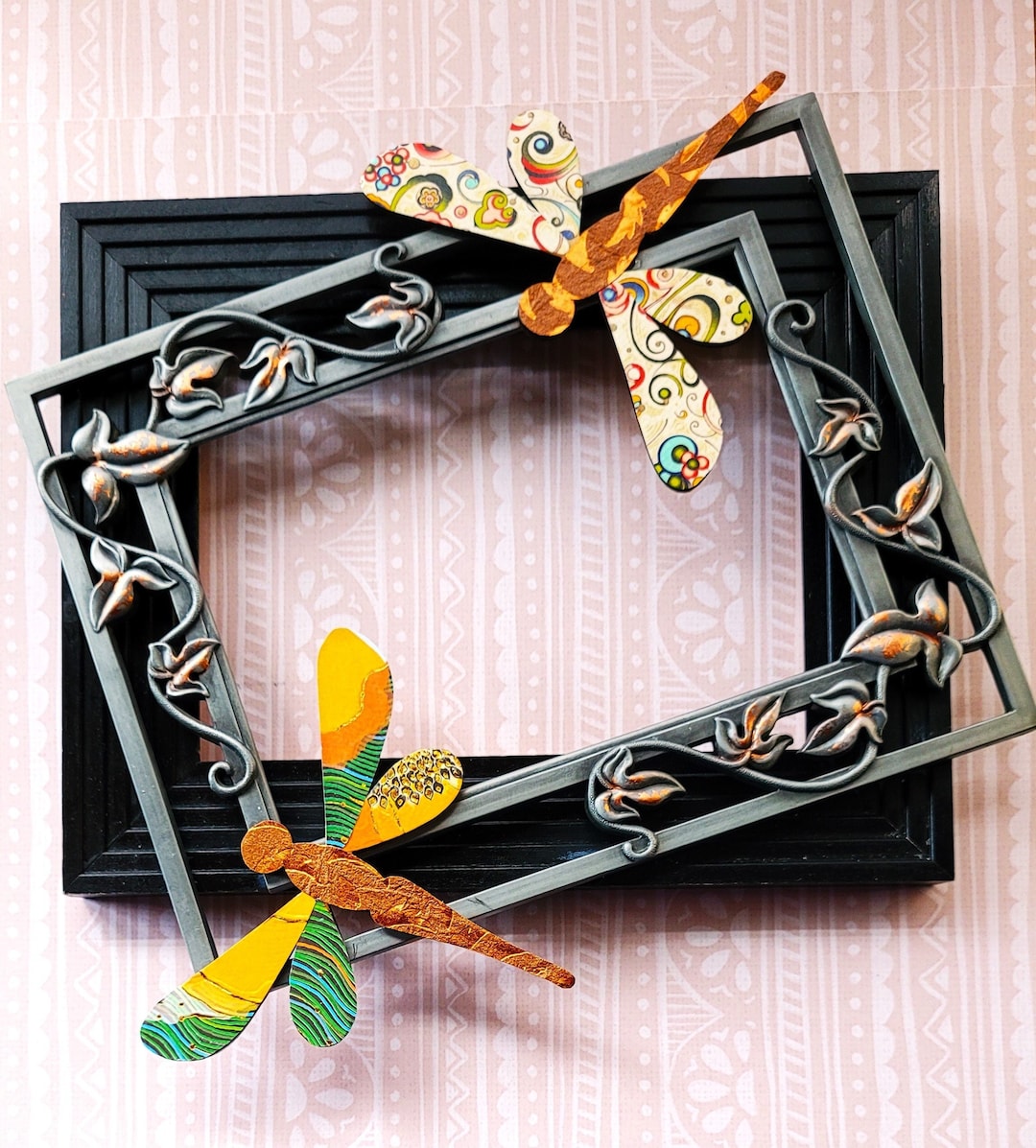 Colorful Dragonflies on Wood and Metal Frames - Etsy