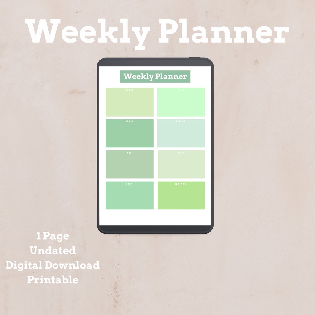 Digital Weekly Planner Printable Weekly Planner Easy to Use to Do List ...