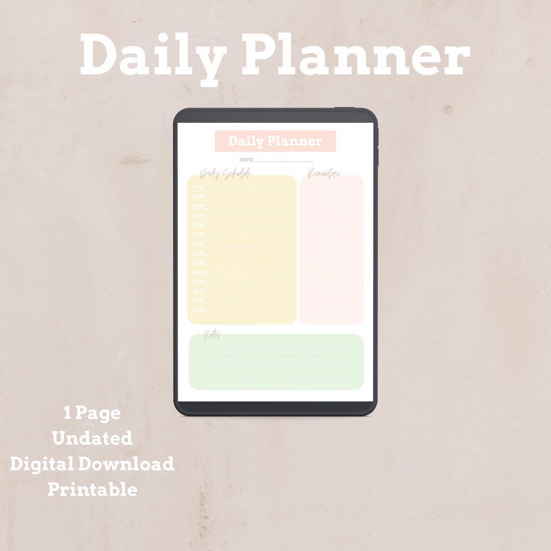 Digital Daily Planner Printable Daily Planner Easy to Use - Etsy