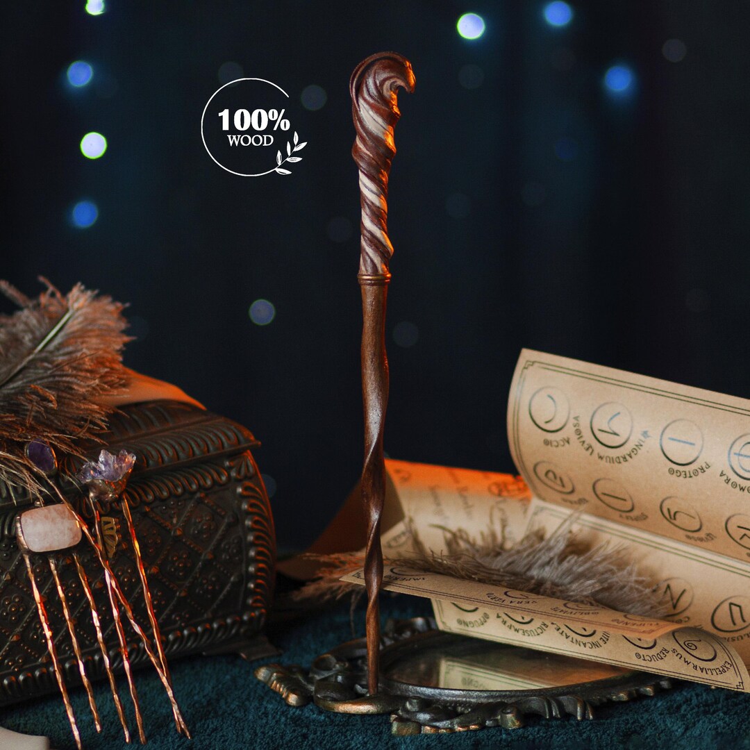 Handmade Wooden Magic Wand: Corkscrew Legacy Wand, 12.5 Inch - Etsy
