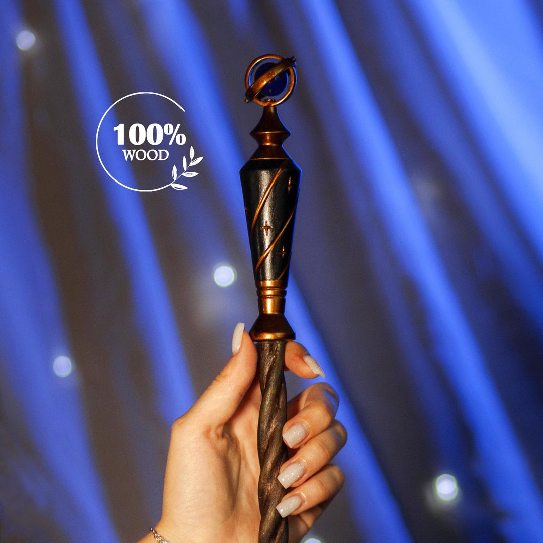 Dark Grey Celestial Wooden Magic Wand: Wizard Witch Gift - Etsy