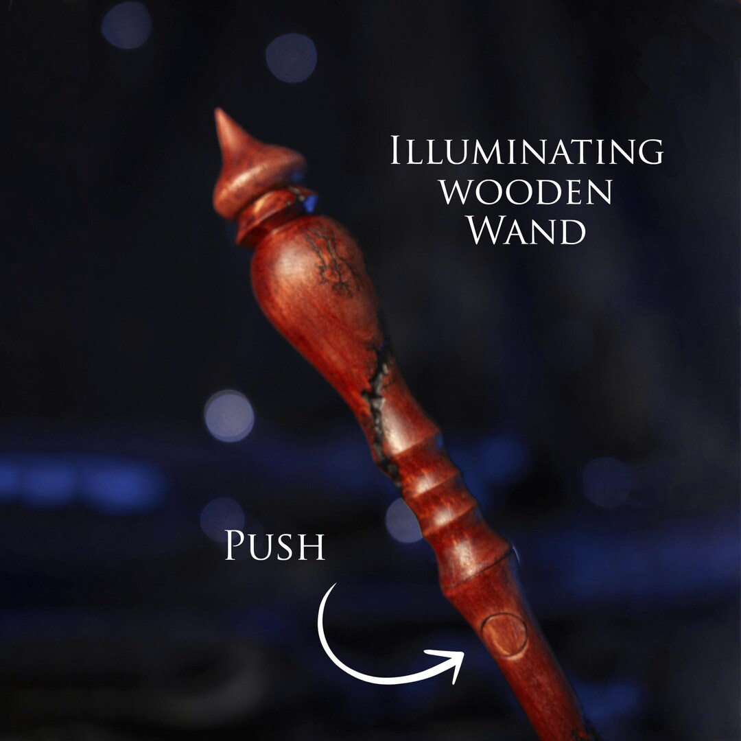 Illuminating Magic Wand: Custom Wooden Wizard Cosplay Prop - Etsy