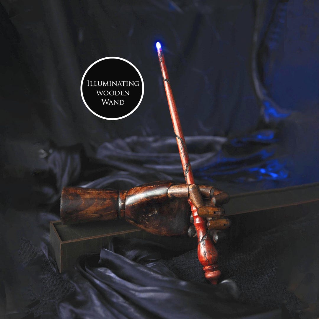 Illuminating Magic Wand: Custom Wooden Wizard Wand, Cosplay Prop - Etsy