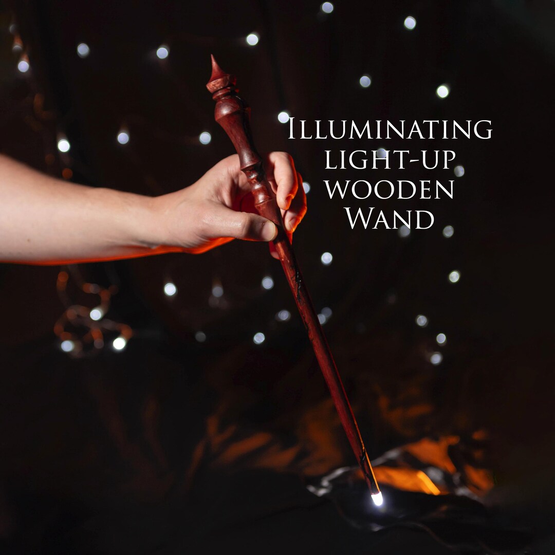 Illuminating Magic Wand: Custom Wooden Wizard Wand, Cosplay Prop - Etsy