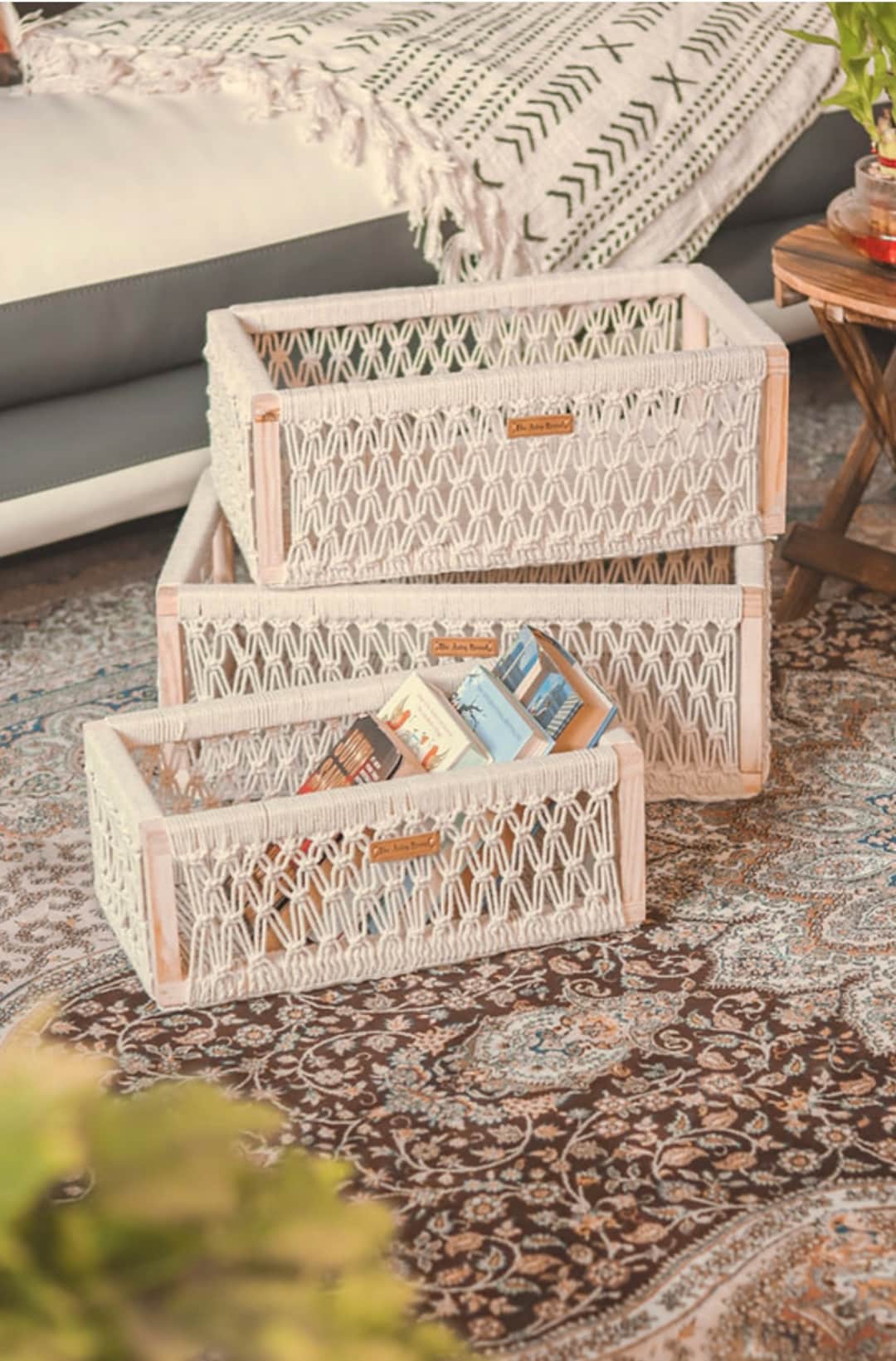 Set of 3 - Bohemian Style Organization Boxes - Etsy