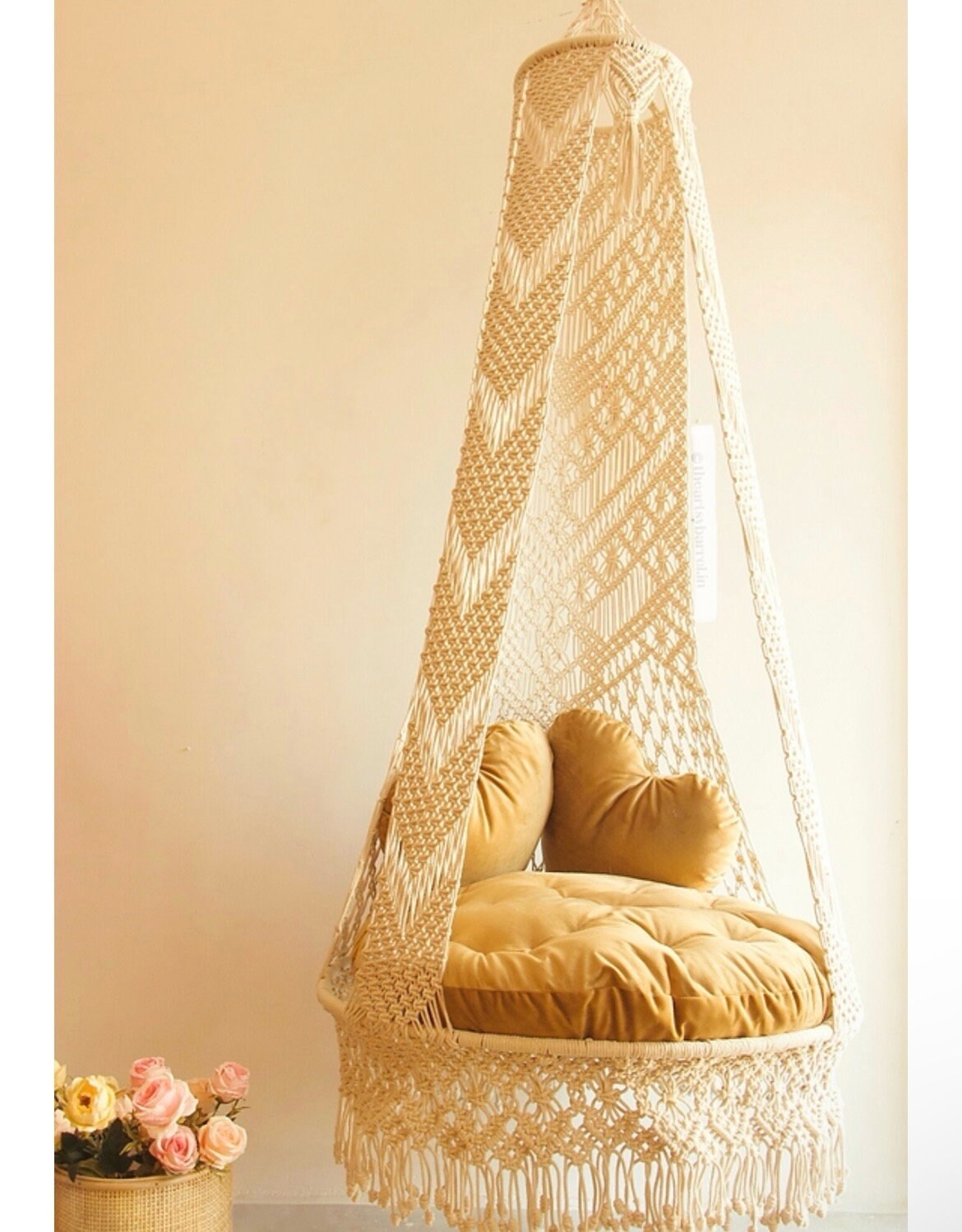 Boho Swing Chair With Handwoven Motifs - Etsy