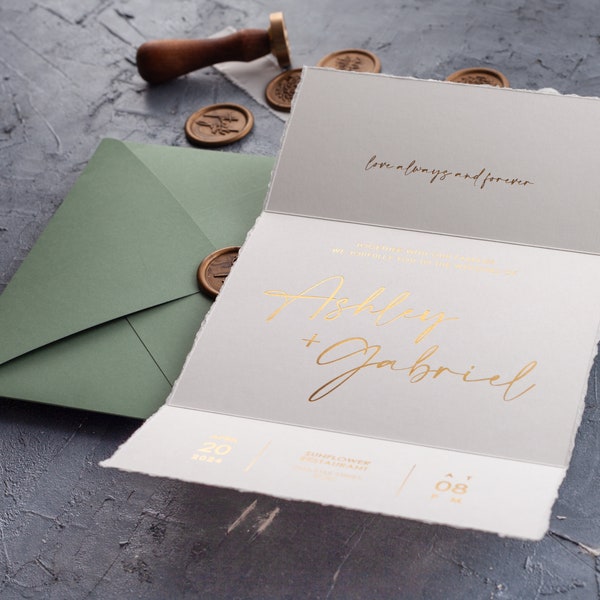 Gold Foil Invitation - Etsy