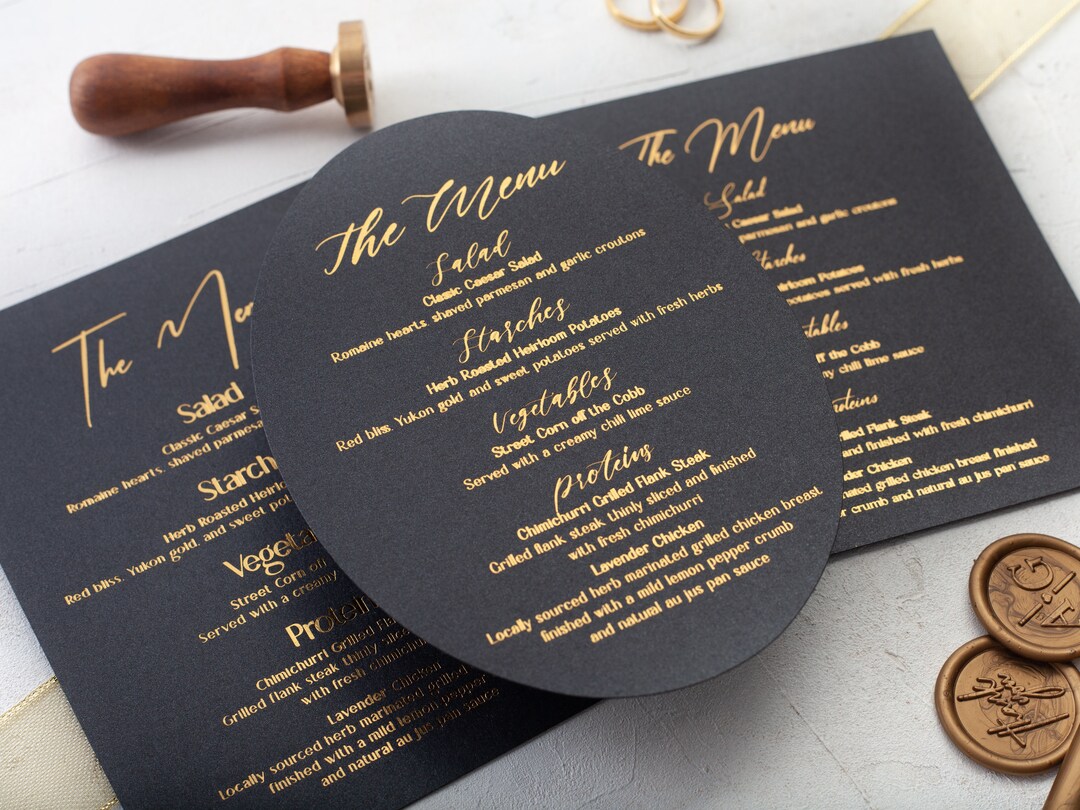 Wedding Menu, Reception Dinner Menu Card - Etsy
