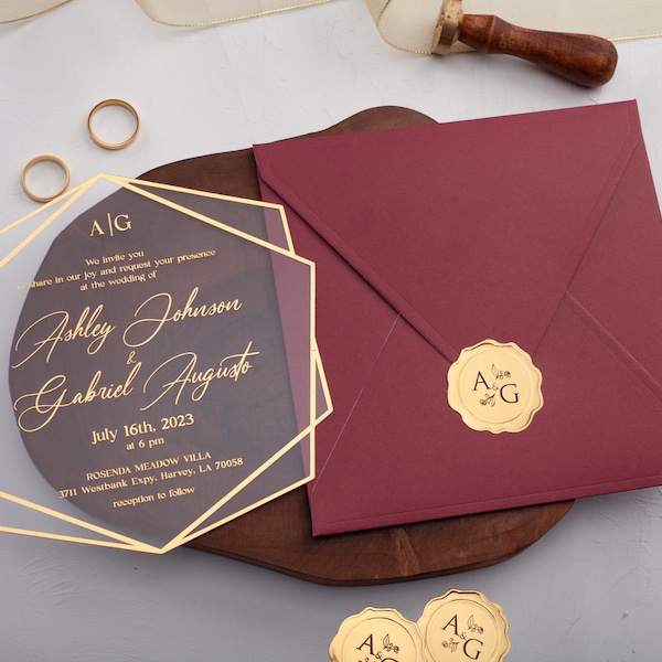 Burgundy Wedding Invitation - Etsy
