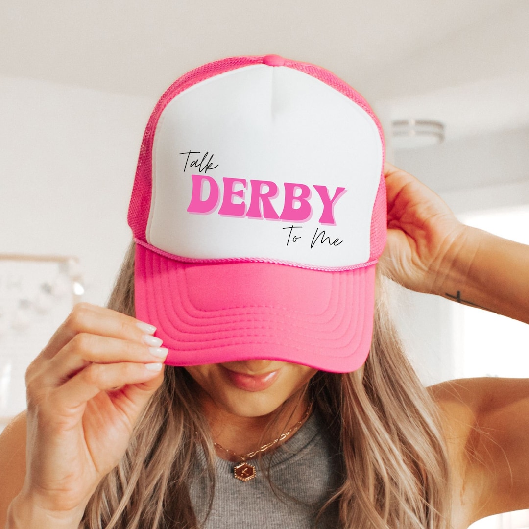 Kentucky Derby Trucker Cap, Pink and Black Talk Derby to Me Retro Hat ...