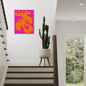 Pink Abstract Wall Art for Home, Apartment, Dorm and Bedroom. Modern ...