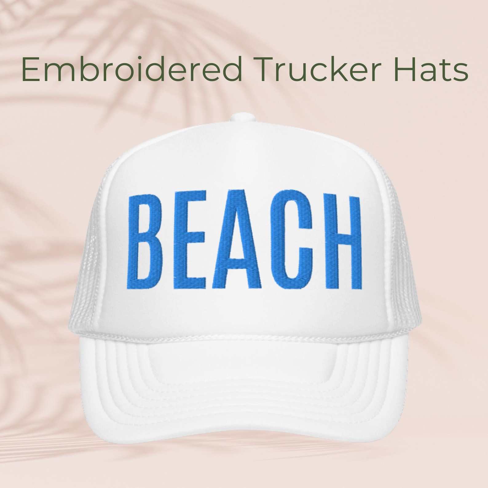 Custom Embroidered Beach Trucker Hat, Cute Summer Matching Girls ...