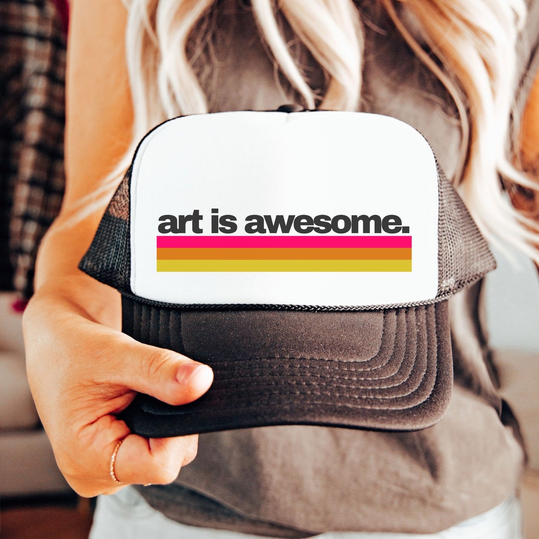 Retro Vintage Art Trucker Hat, Gift for Artist, Minimalist Gift for Art ...