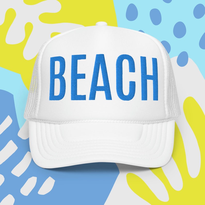 Custom Embroidered Beach Trucker Hat, Cute Summer Matching Girls ...