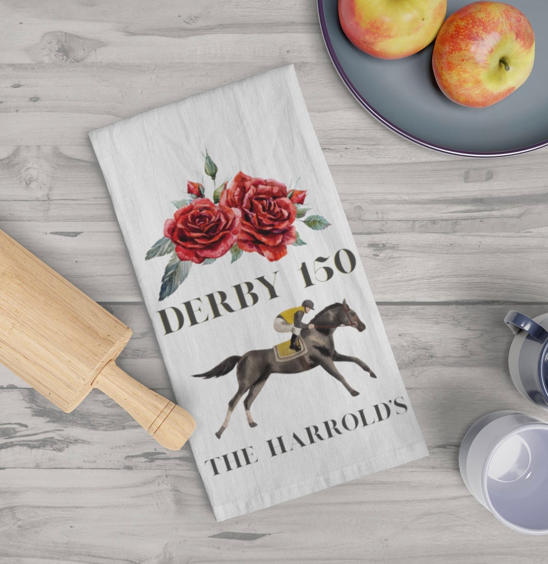Personalized Kentucky Derby 150 Gift, Custom Kitchen Derby Tea Towel ...