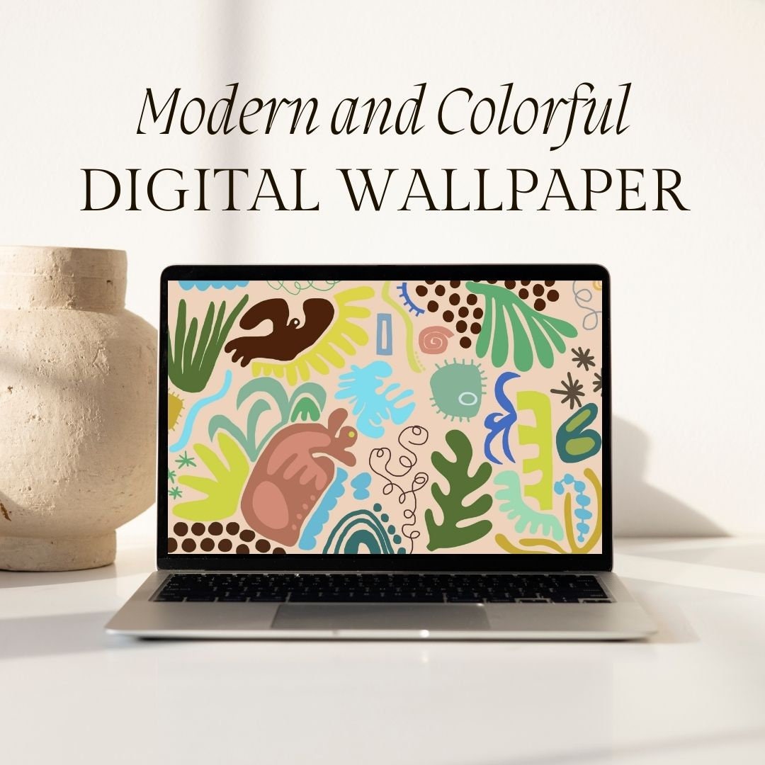 Retro Desktop Wallpaper, Neutral Abstract Minimalist Computer ...