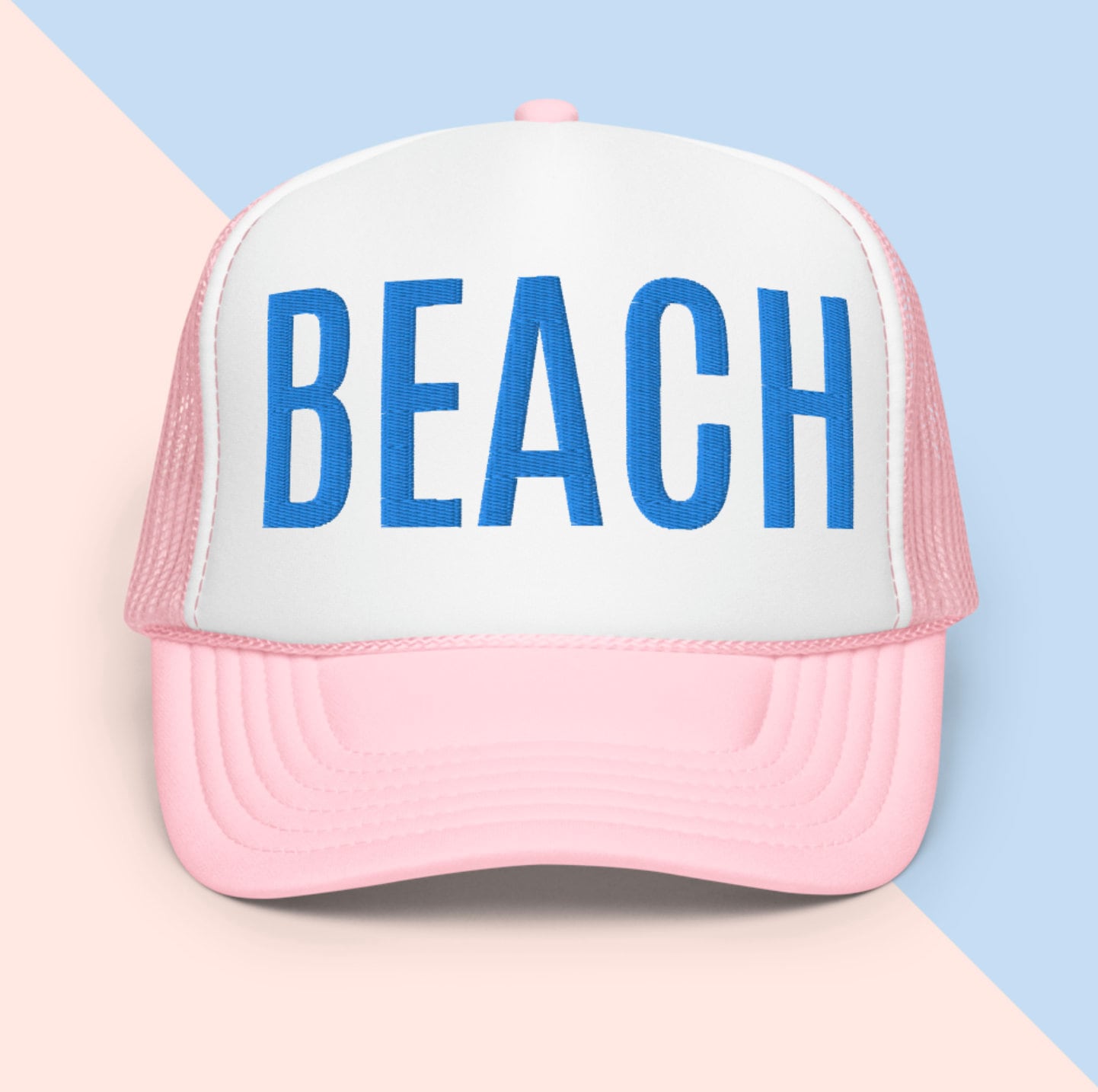 Custom Embroidered Beach Trucker Hat, Cute Summer Matching Girls ...