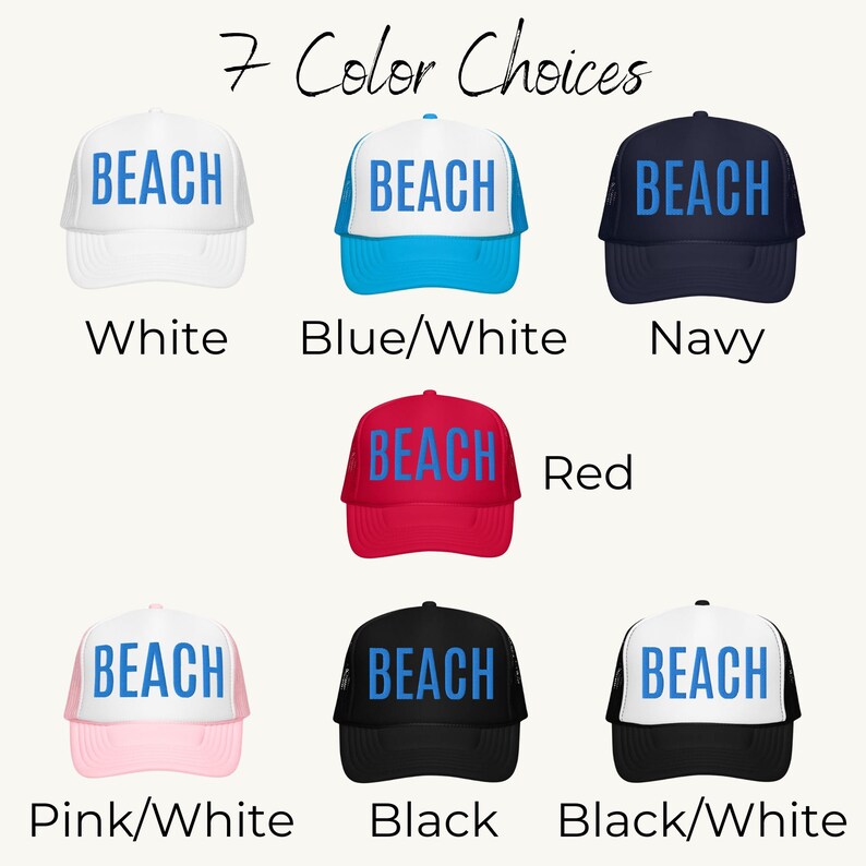 Custom Embroidered Beach Trucker Hat, Cute Summer Matching Girls ...