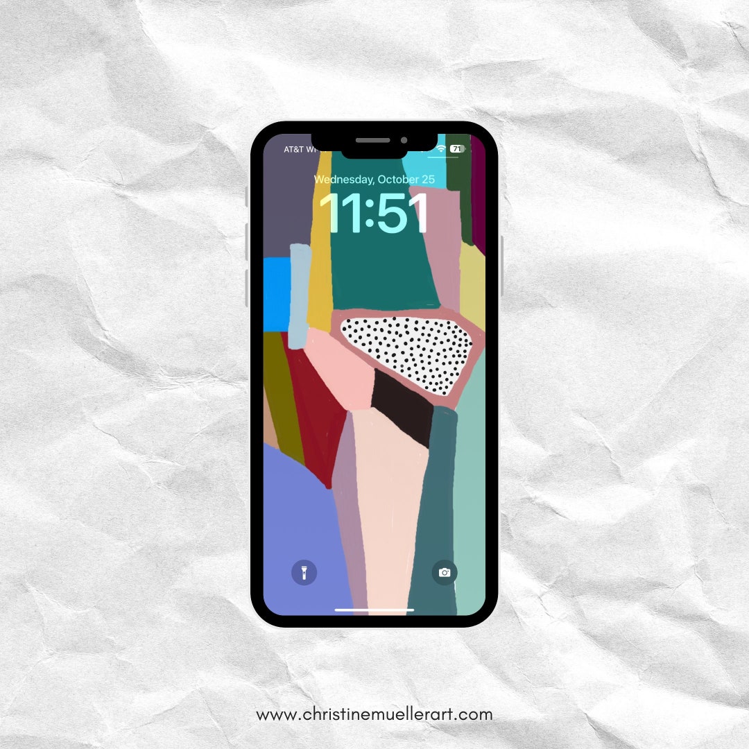 Colorful Abstract iPhone Art, Digital Wallpaper Background, Modern ...