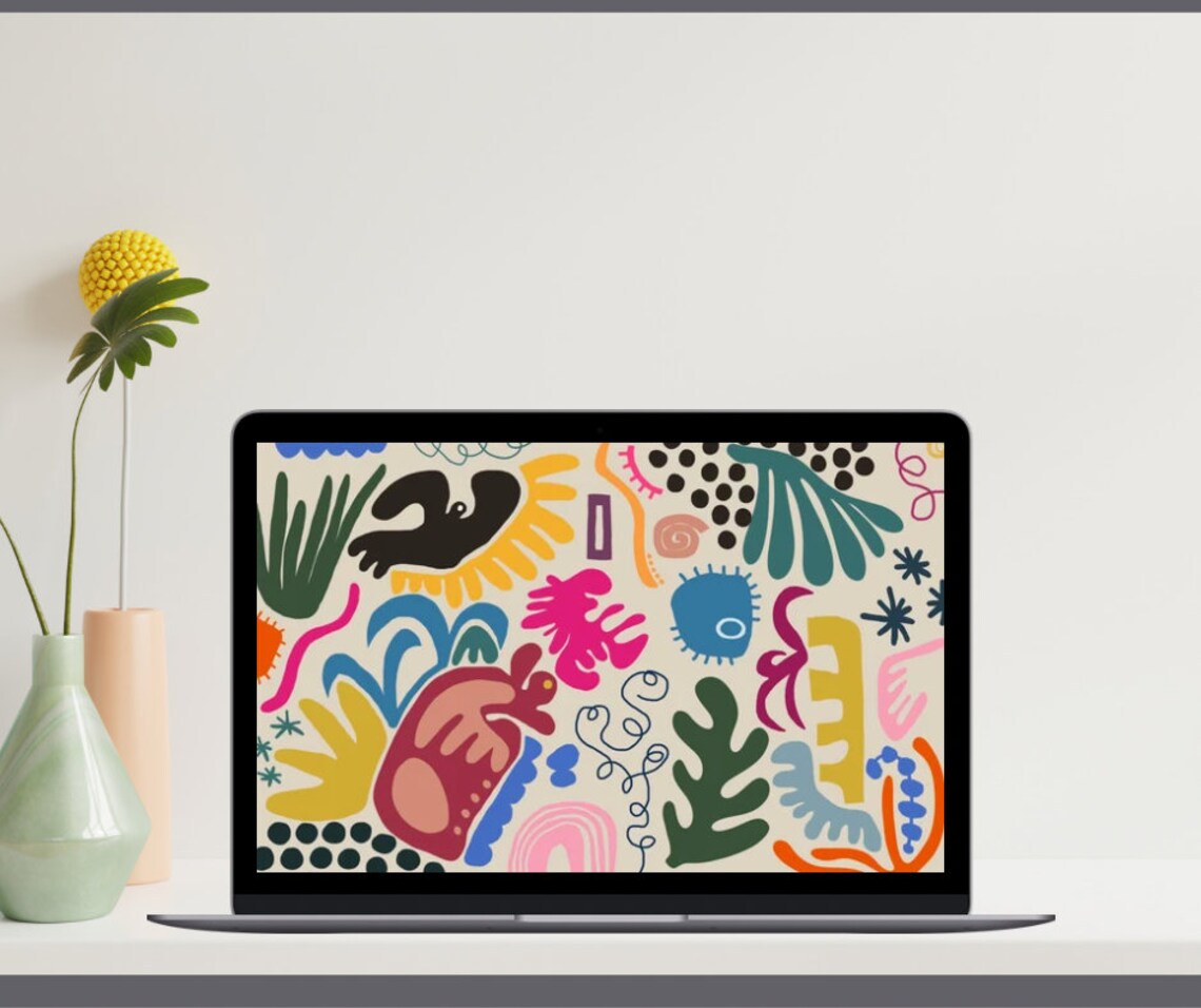 Modern Abstract Minimalist Computer and Laptop Background Digital ...