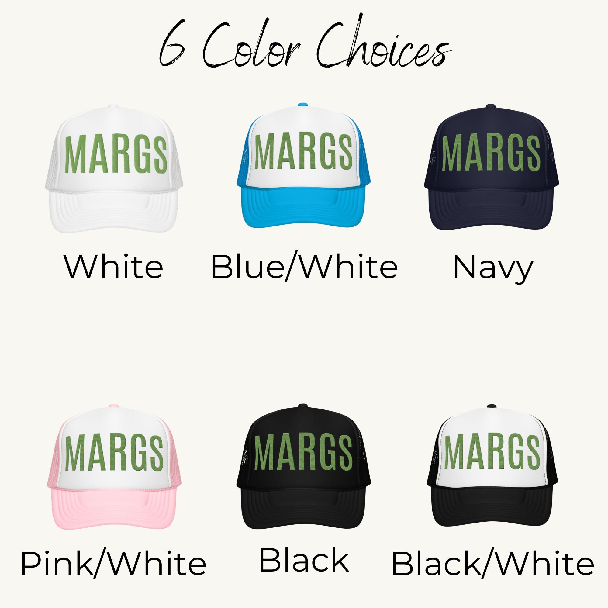 Custom Embroidered Margs Trucker Hat, Summer Matching Girls ...