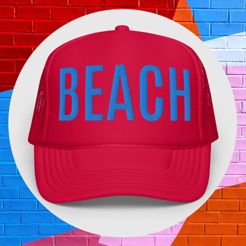 Custom Embroidered Beach Trucker Hat, Cute Summer Matching Girls ...
