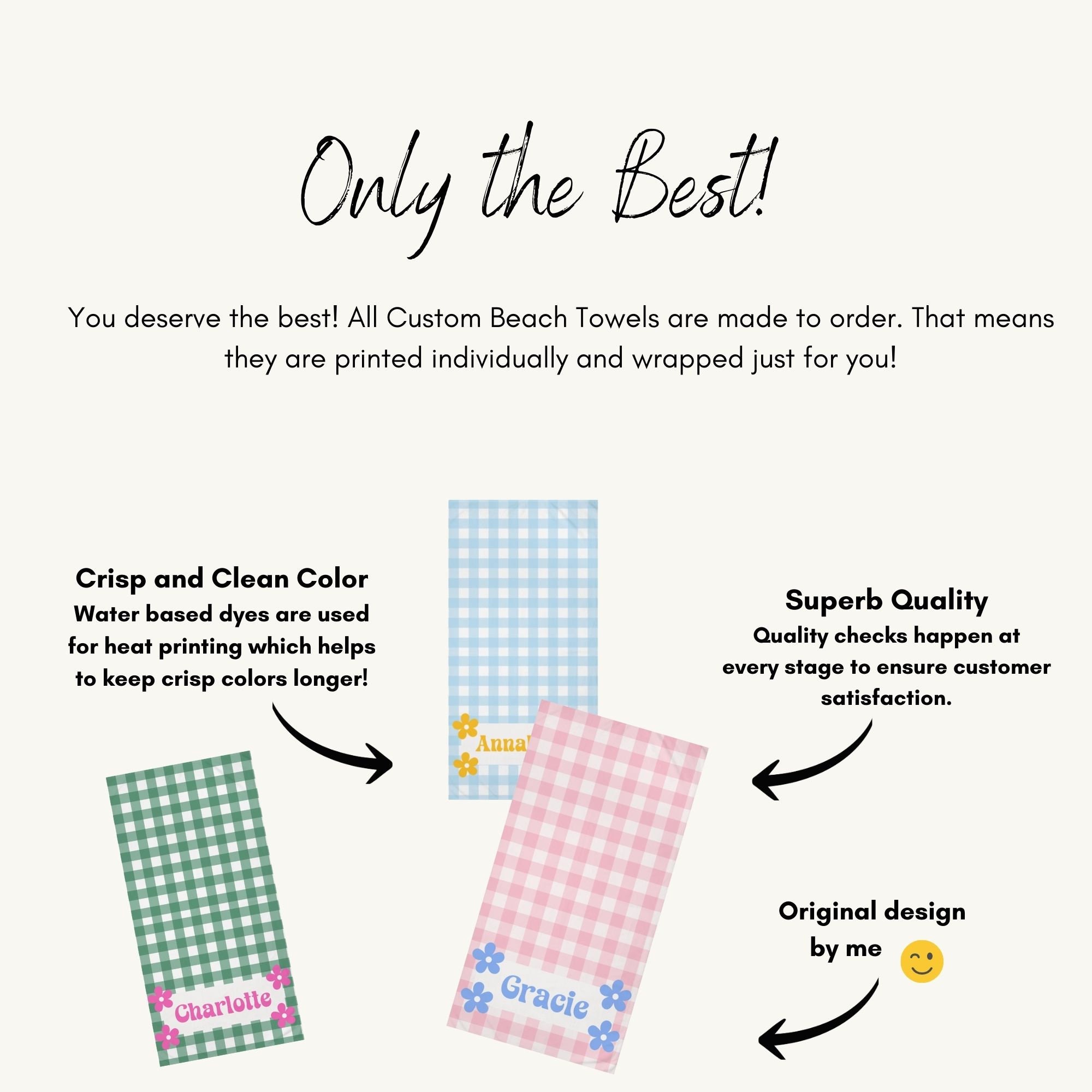 Personalized Beach Towel for Family Vacations, Kids Monogram Beach ...