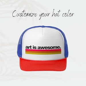 Retro Vintage Art Trucker Hat, Gift for Artist, Minimalist Gift for Art ...