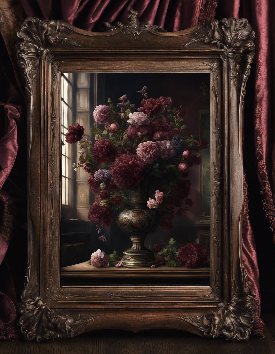 Victorian Floral Dark Academia Wall Art-set of 3 Digital Download ...