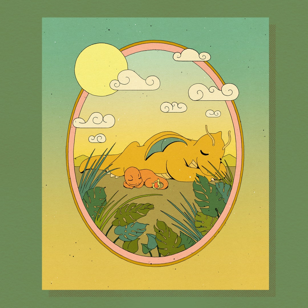 Sleepy Charmander 10x12 Archival, Giclee Print - Etsy
