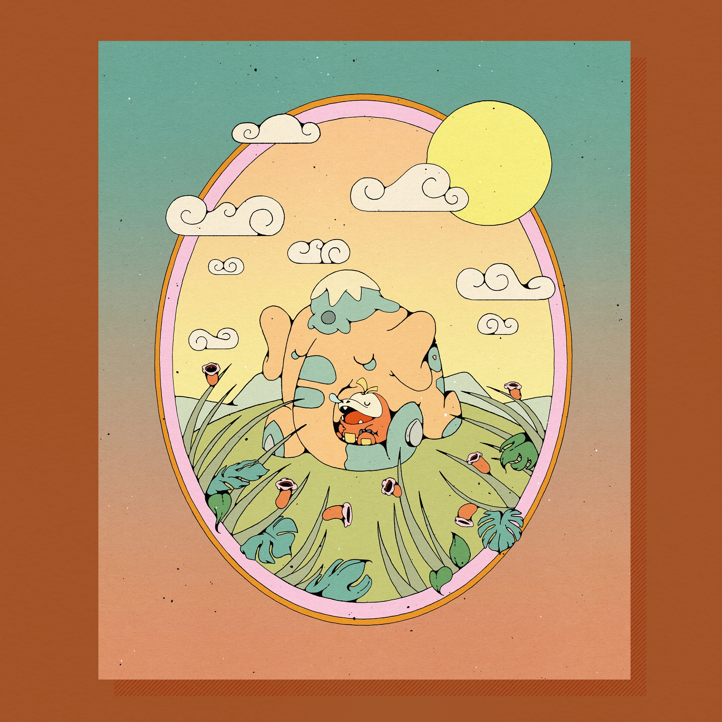 Sleepy Fuecoco 10x12 Archival, Giclee Art Print - Etsy