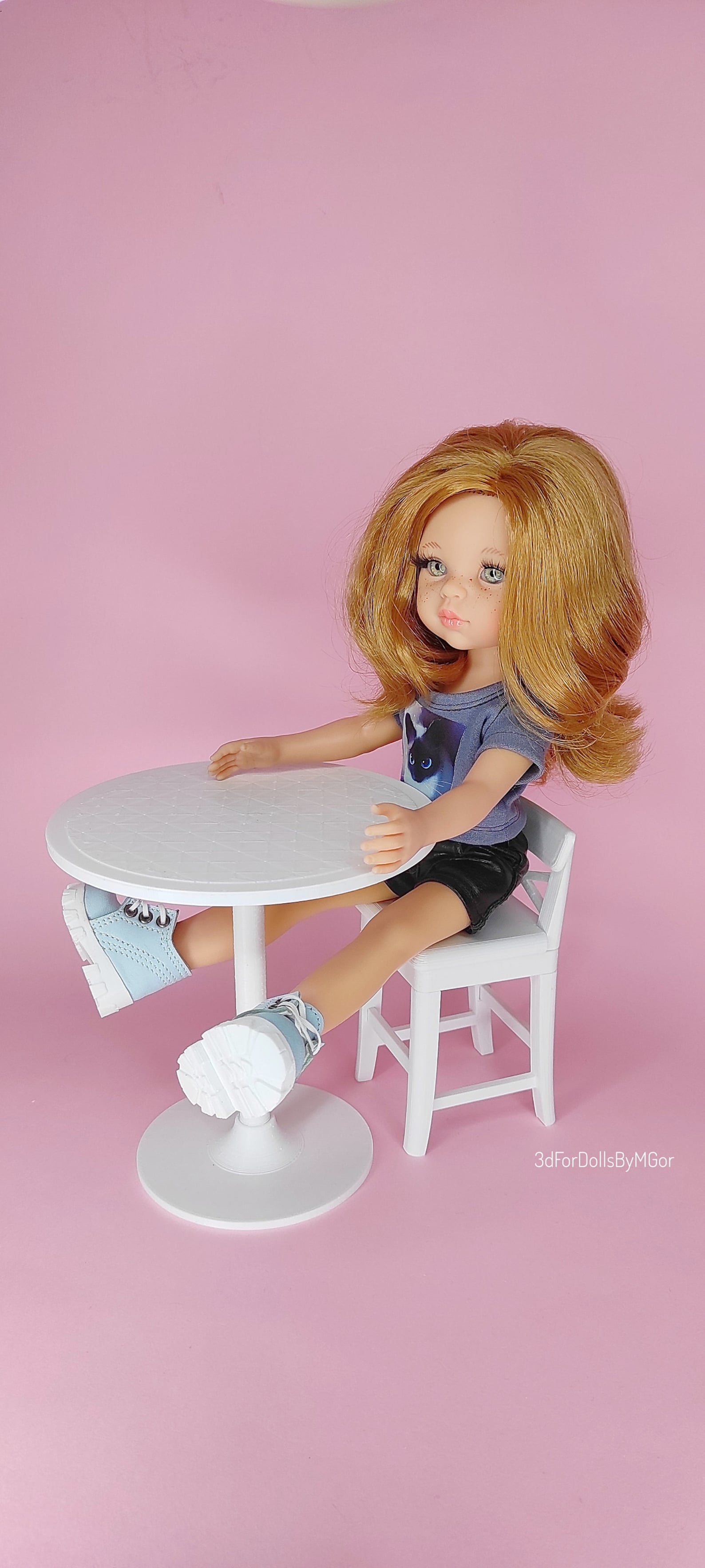Table for Paola Reina Doll, 13 Inch Doll Miniature, Dollhouse Table ...
