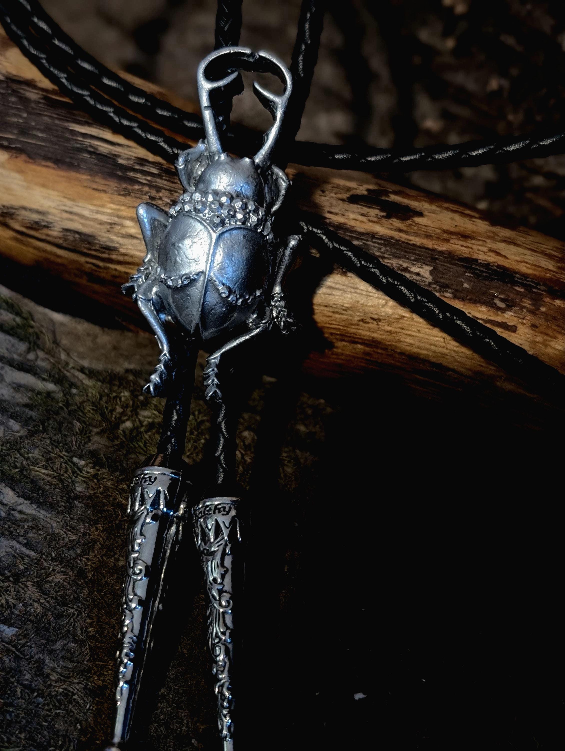 Silver Scarab Beetle Bolo Tie – Hand Poured Resin- Gothic Western ...
