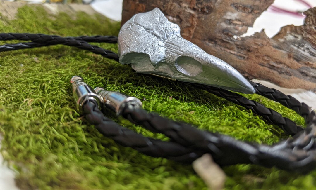 Handmade Silver Crow Skull Bolo Tie With Silver Accents Bola Wedding ...