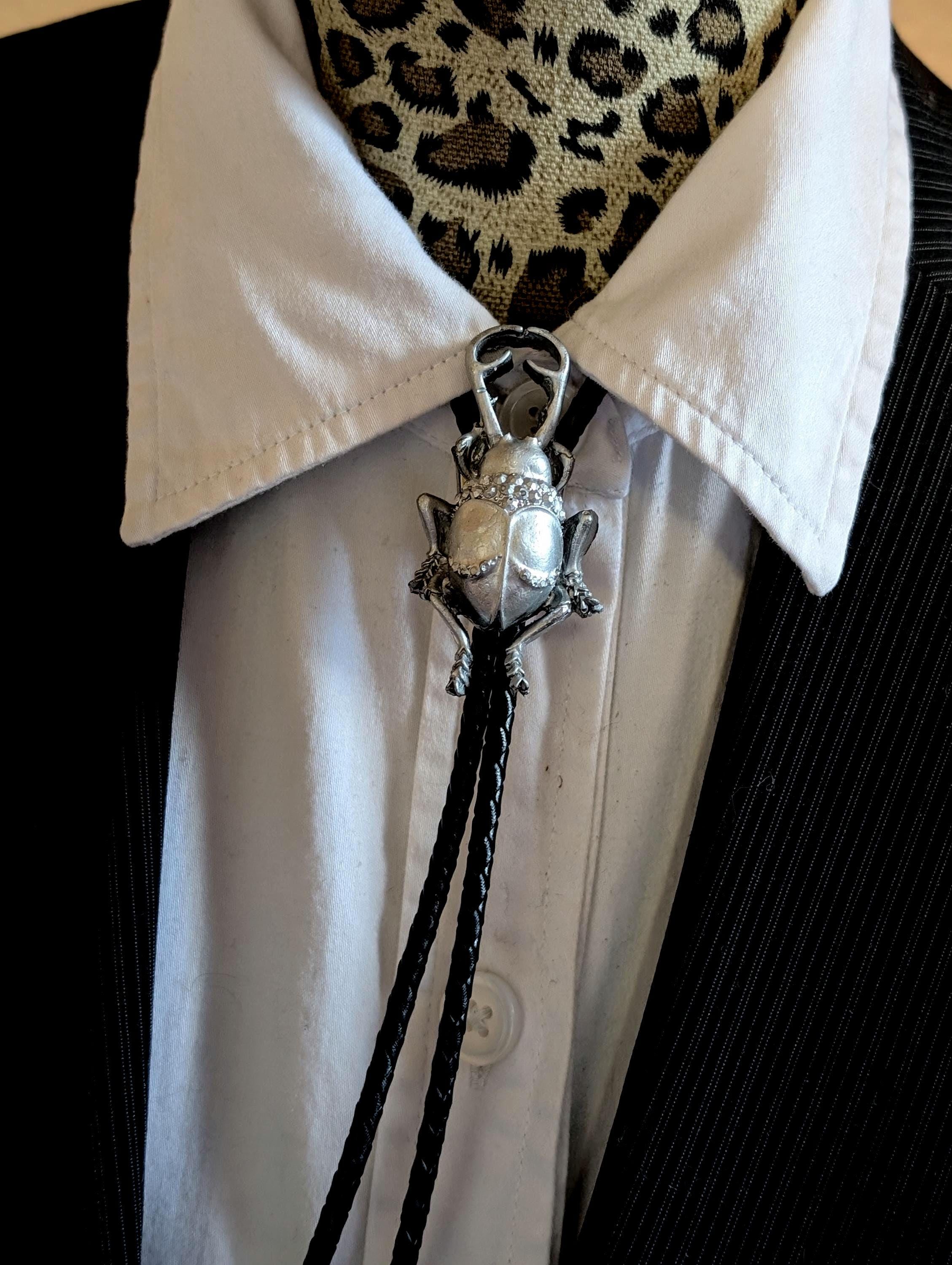 Silver Scarab Beetle Bolo Tie – Hand Poured Resin- Gothic Western ...