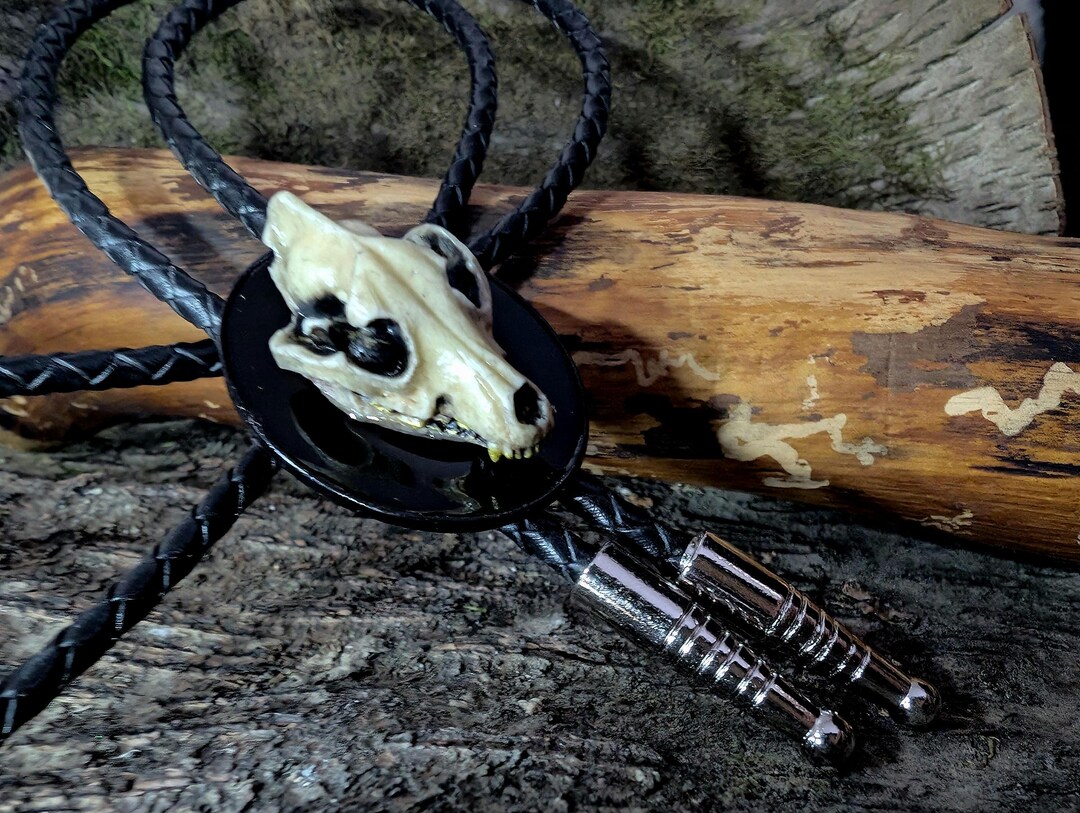 Wolf SKULL Replica BOLO TIE - Goth Taxidermy - Wedding Necklace ...