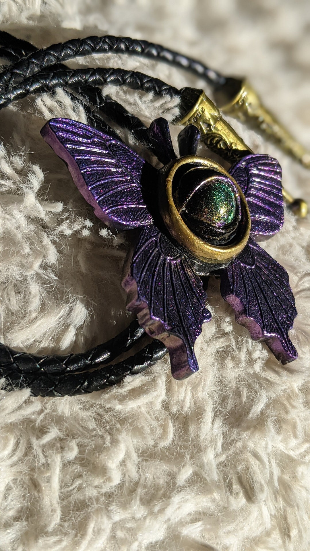 Moth Bolo Tie: Holo Eye, Goth Wedding Necktie - Etsy