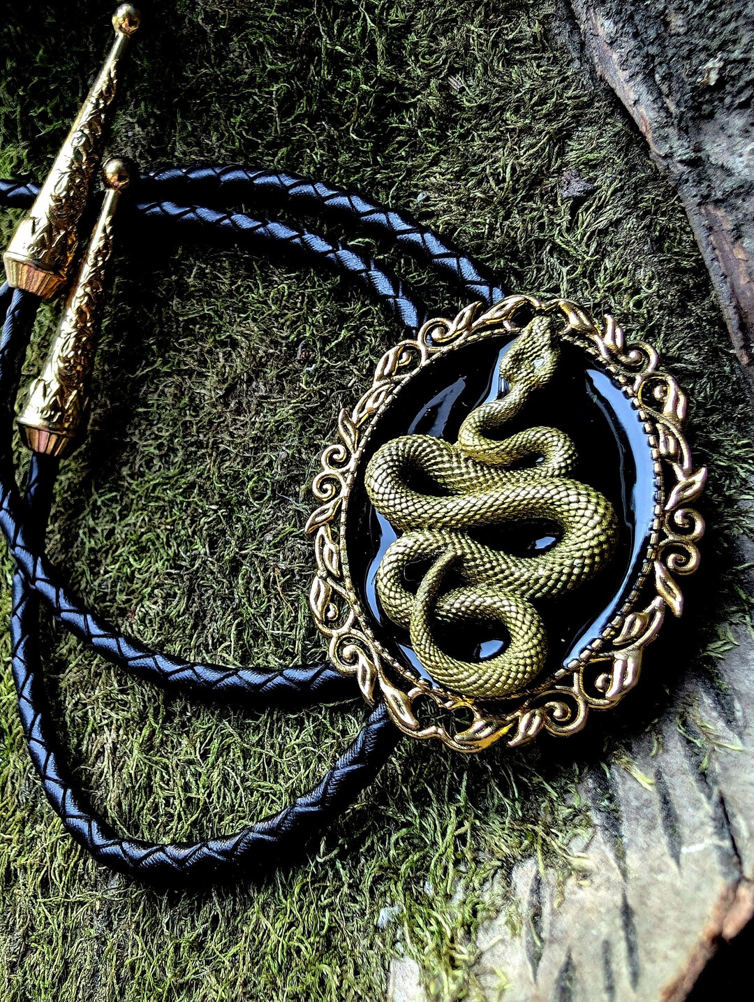 Handmade Snake BOLO TIE - Goth - Wedding Necklace- Western Cowboy ...