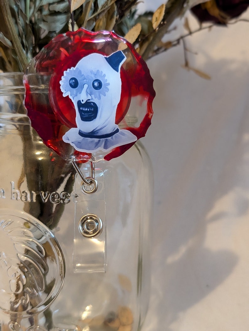 Art the Clown the TERRIFIER Horror Badge Reel Retractable ID Holder ...