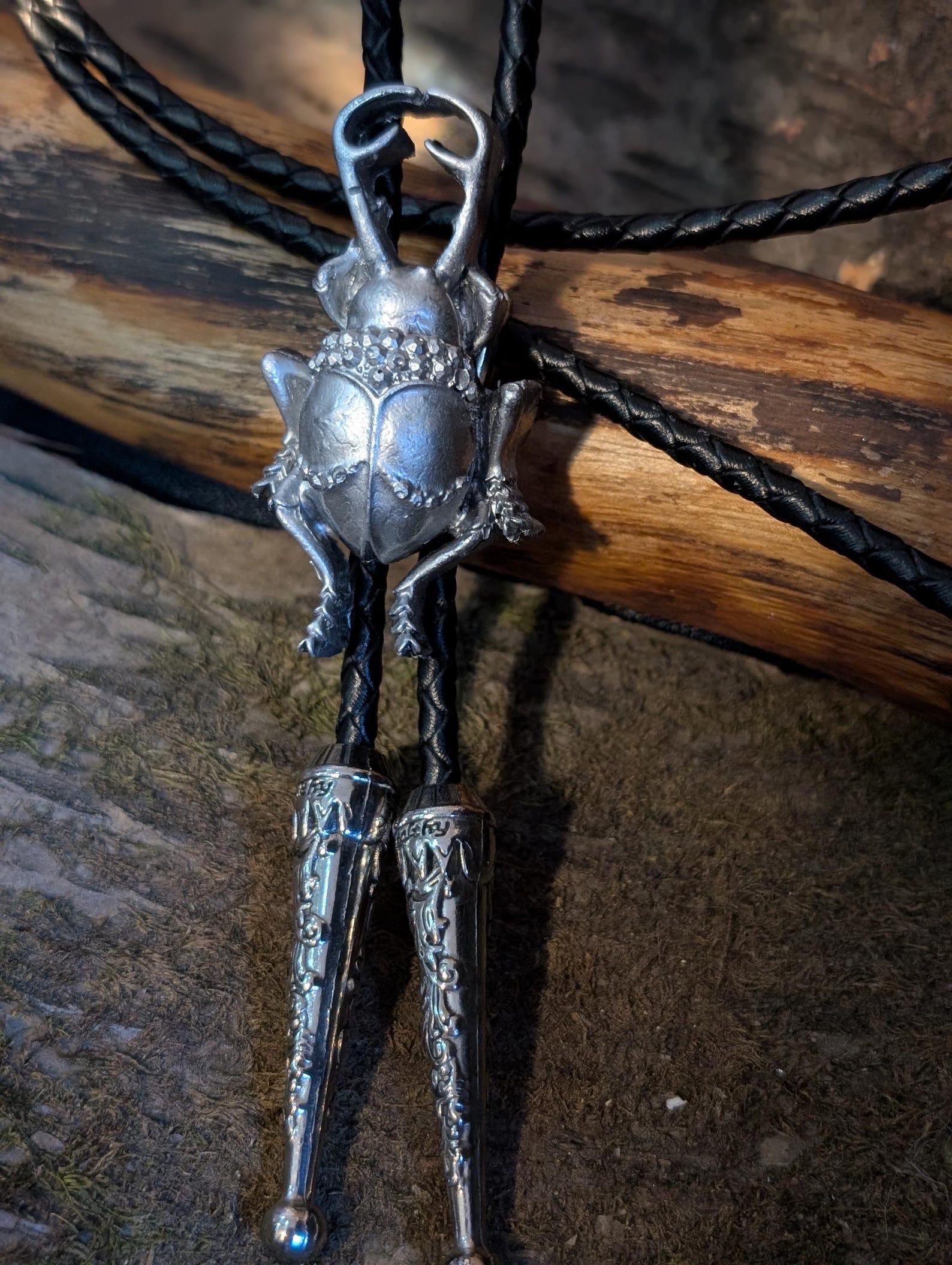 Silver Scarab Beetle Bolo Tie – Hand Poured Resin- Gothic Western ...
