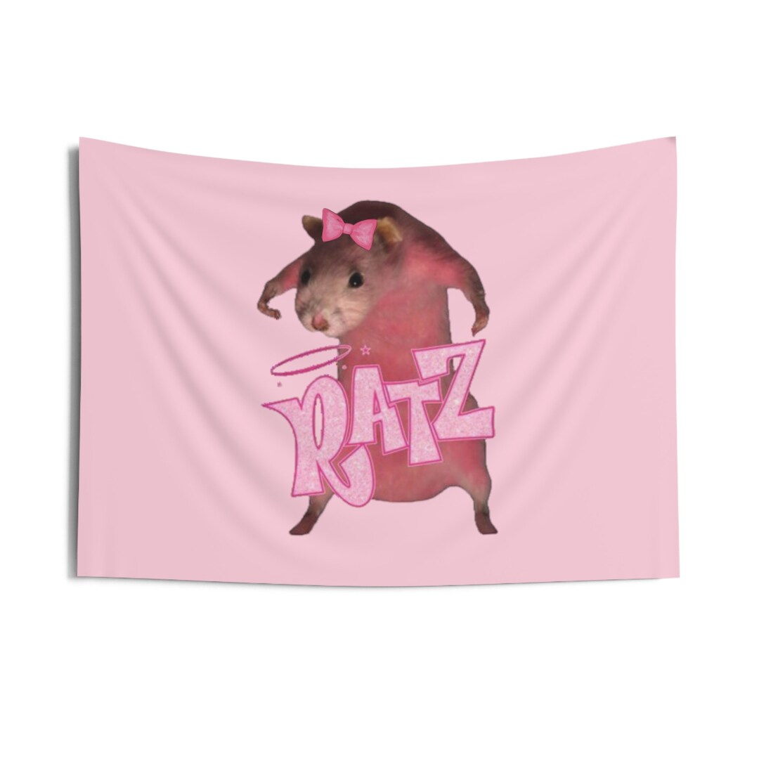 Funny Tapestry Wall Art Pink Meme Rat Design ratz Quirky Home Decor ...