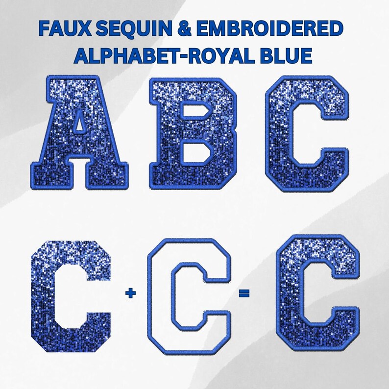 FAUX BLUE SEQUIN Letters- Png Digital File Faux Sequin Png File - Etsy