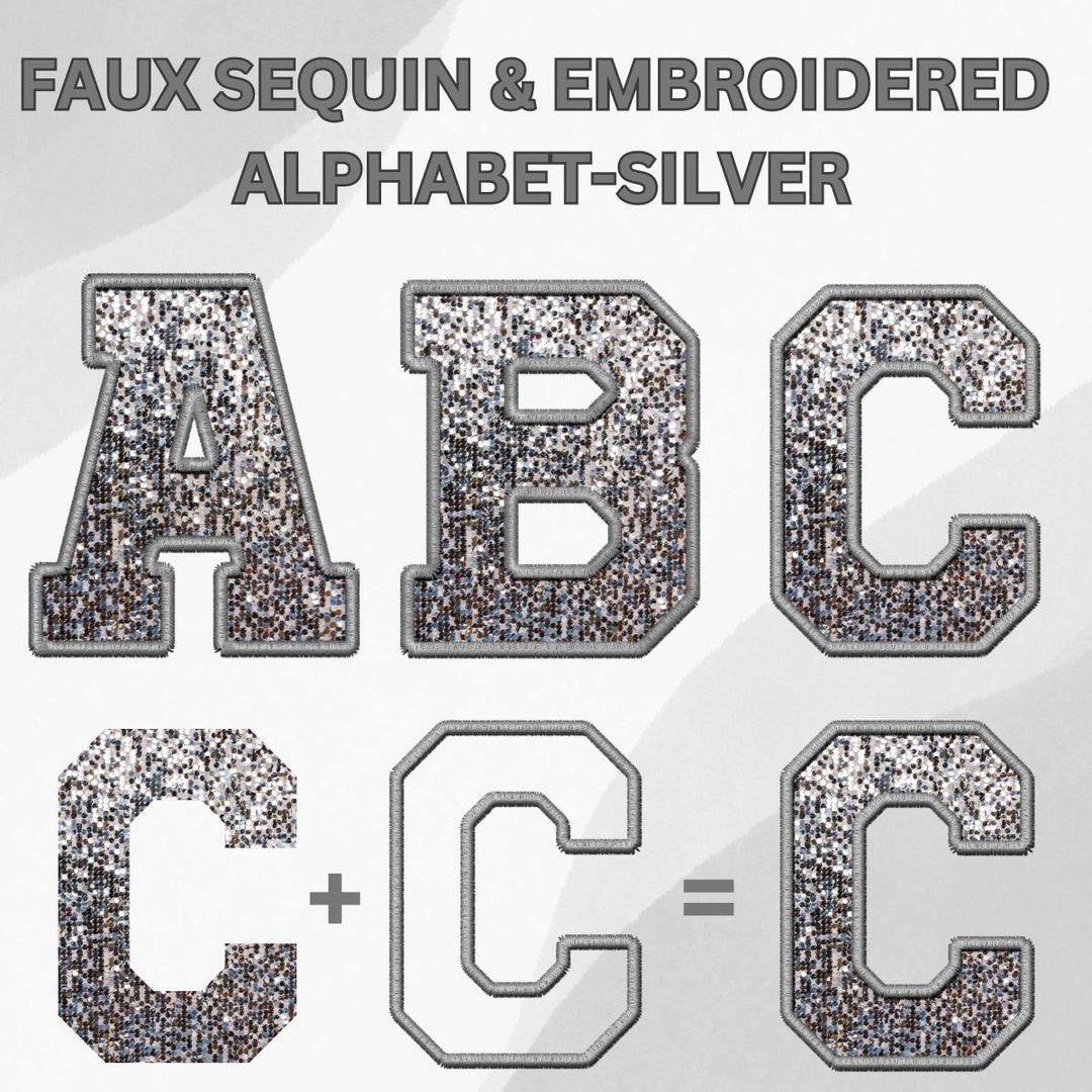 FAUX SILVER SEQUIN Letters- Png Digital File Faux Sequin Png File - Etsy