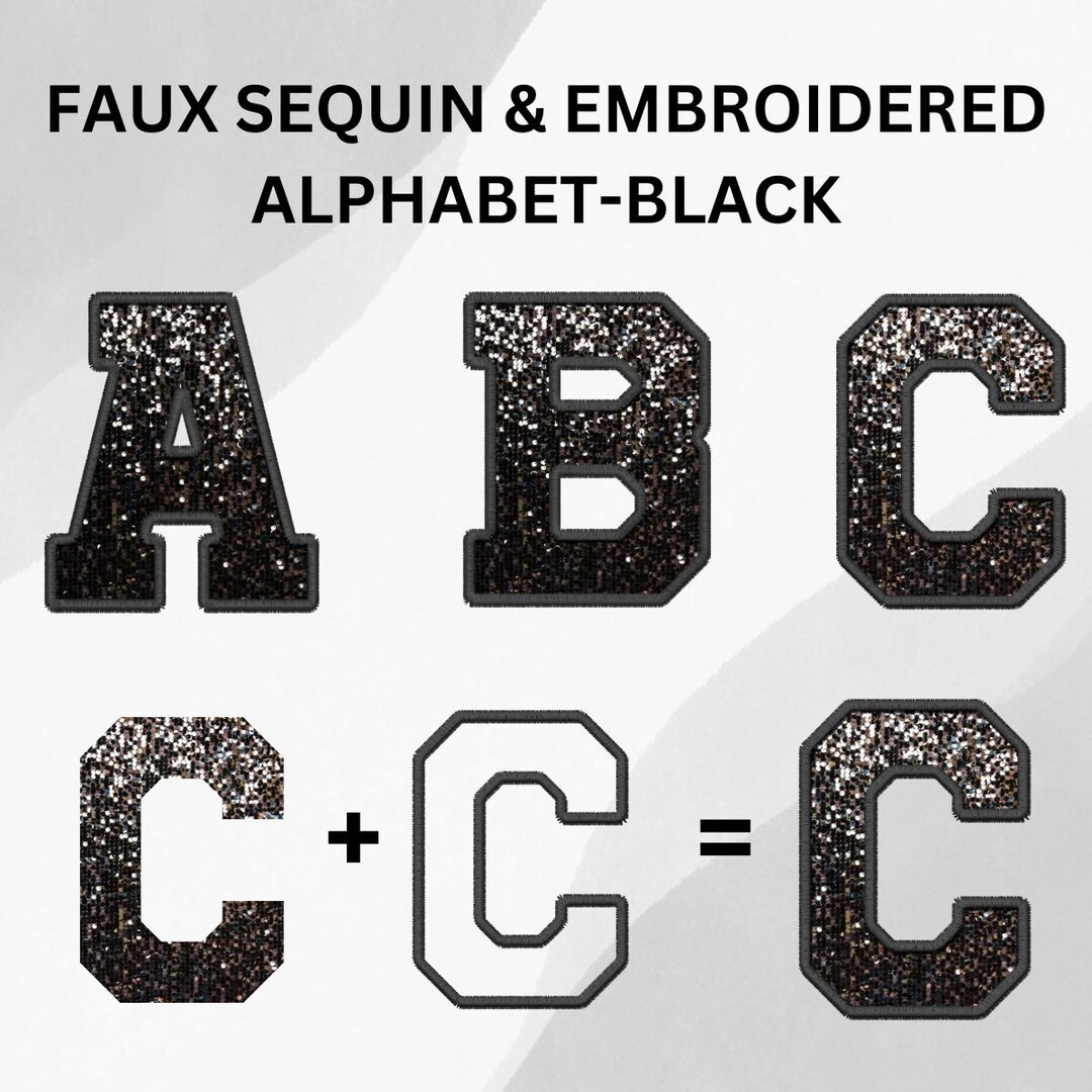 FAUX BLACK ALPHABET- Png Digital File - Etsy