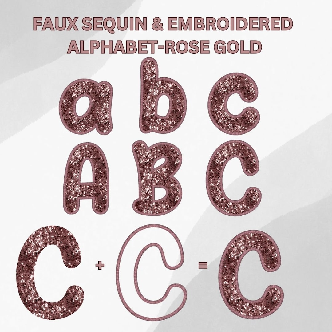 FAUX Rose Gold SEQUIN Letters- Png Digital File Faux Sequin Png File - Etsy